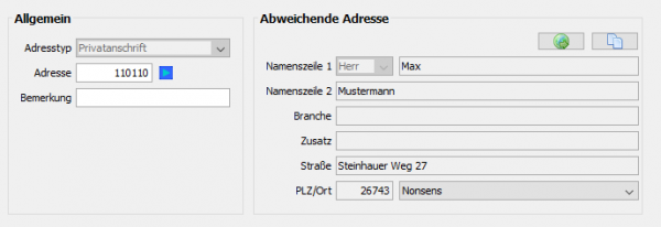 Abweichende Adresse – vendit Wiki